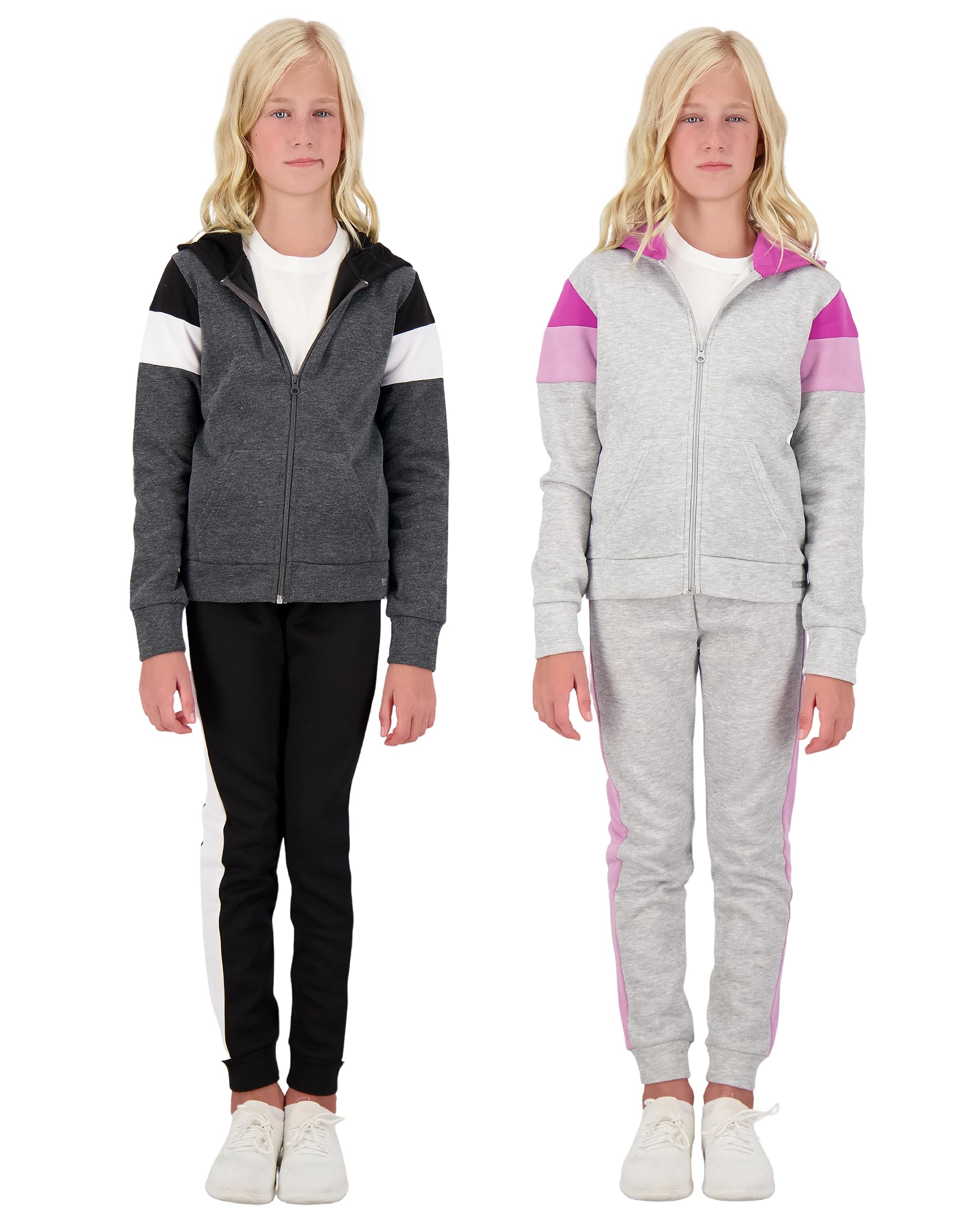 Amazon.com: Hind Girls Jogger Sets 4 Piece Active Fleece Hoodies and ...