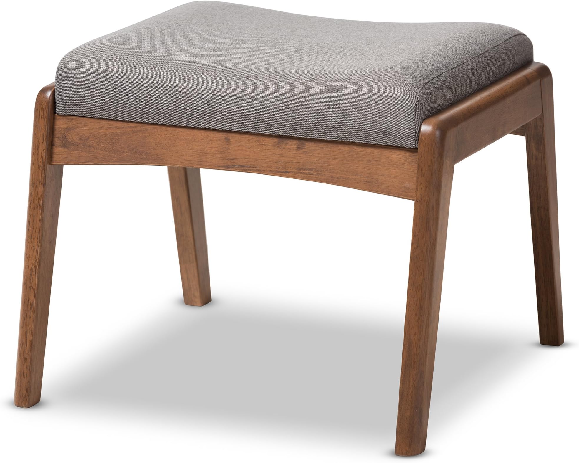Amazon.com: Baxton Studio Elyse Walnut Wood Grey Fabric Upholstered ...