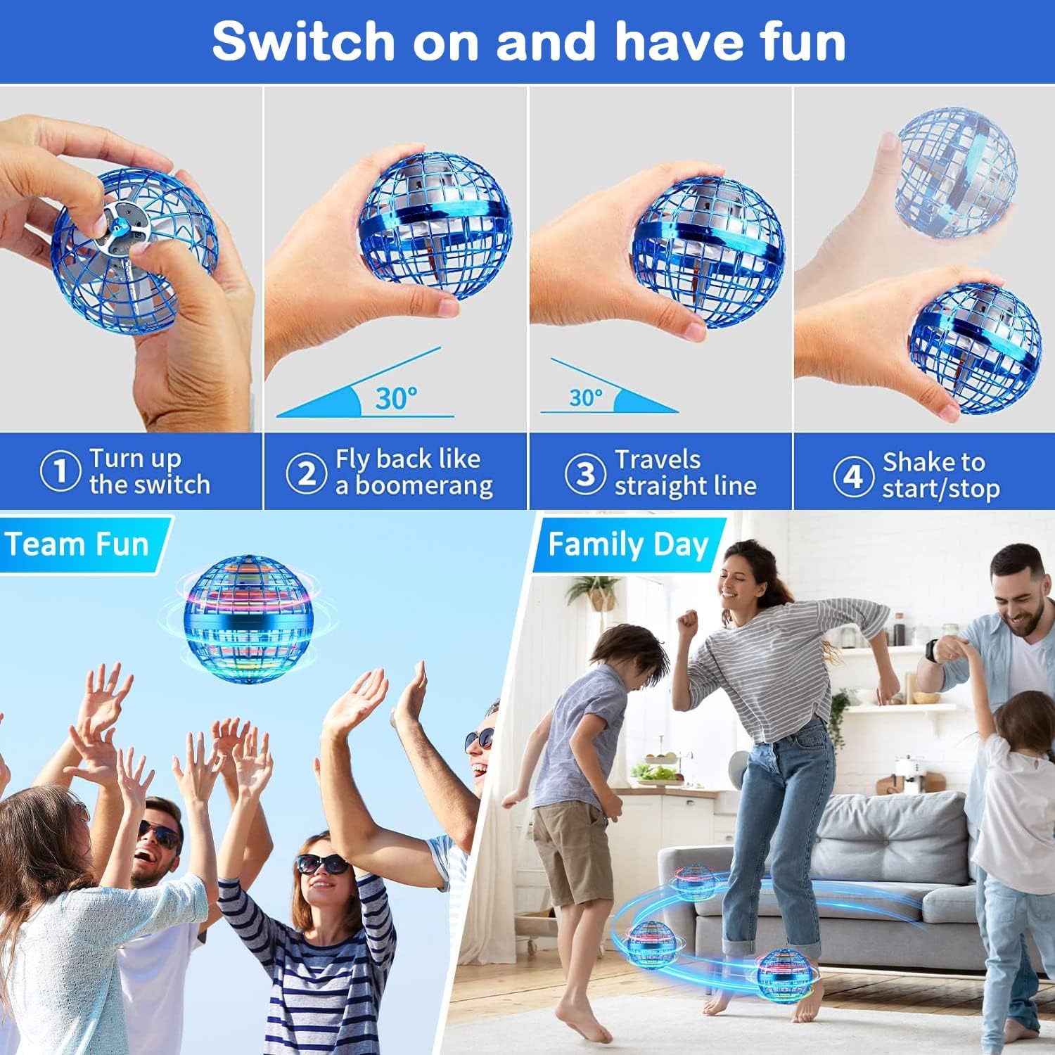 Buy STETMN UFO Flying Ball Toys, Hover Orb, 2022 Christmas Magic ...