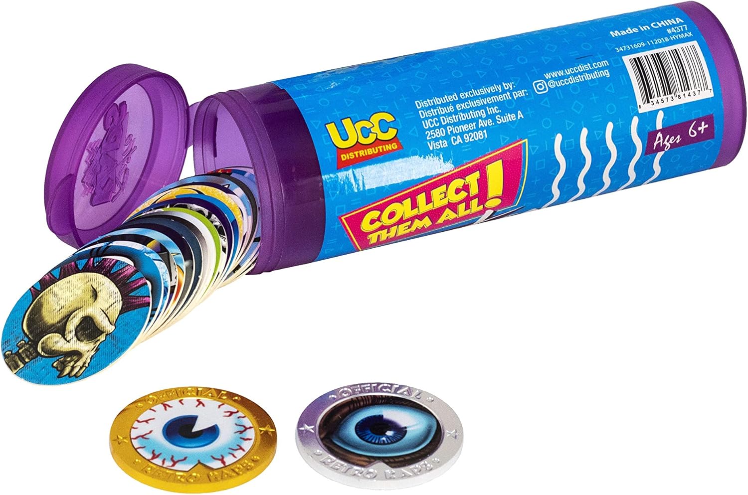 Pog Retro Kaps - Juego de iniciación de tubo de almacenamiento morado ...