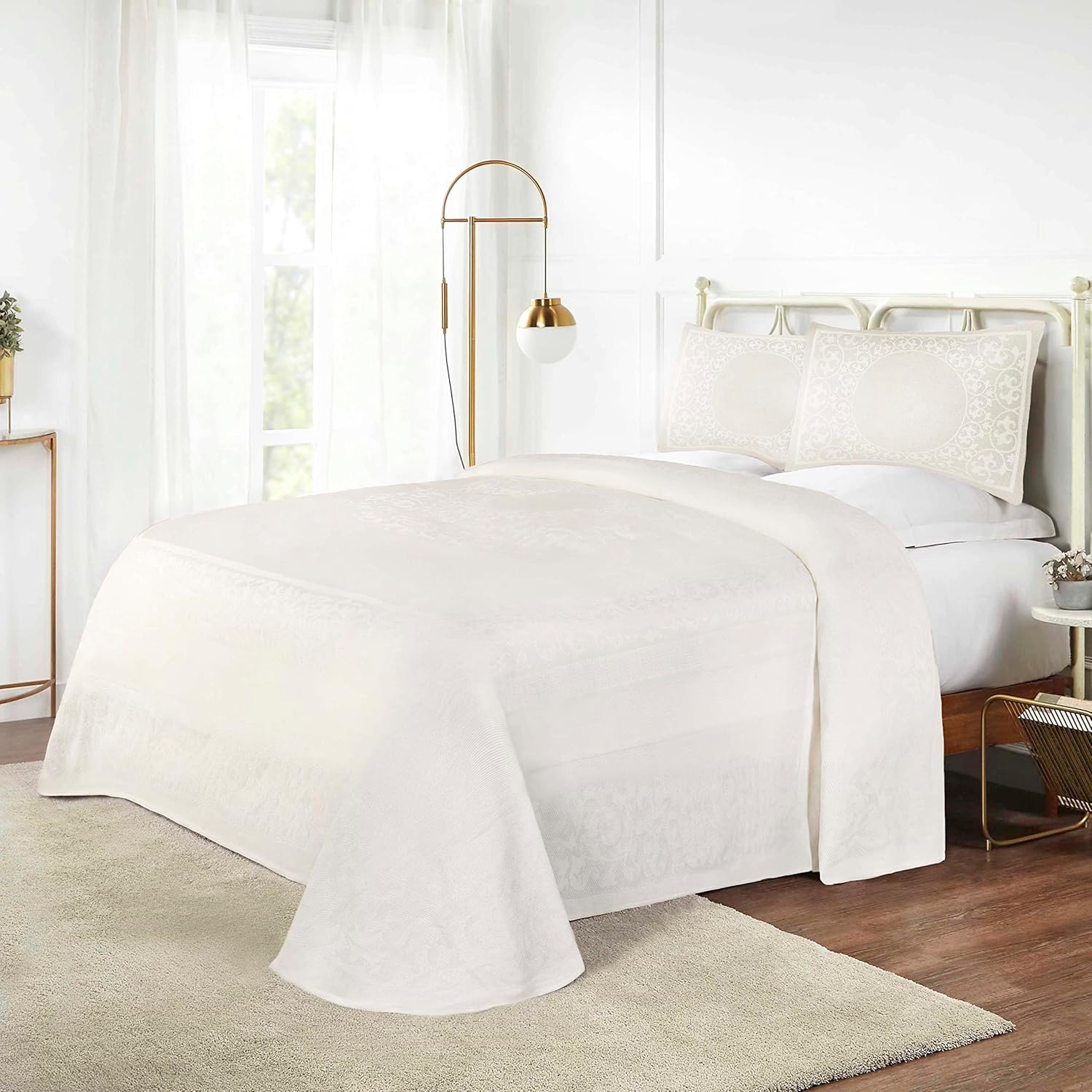 Amazon.com: SUPERIOR Cotton Blend Bedspread Set, Includes Oversized ...