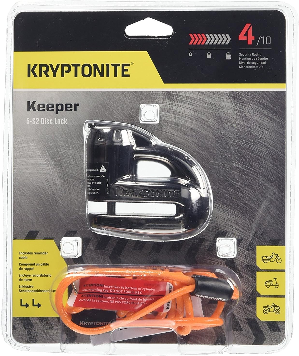 Amazon.com: Trimax T665LY Hardened Metal Disc Lock - Yellow 10mm Pin ...