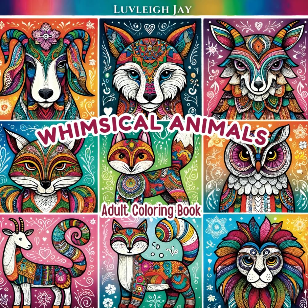 Amazon.com: Whimsical Animals coloring book: 50 Folk Art Patterns in ...