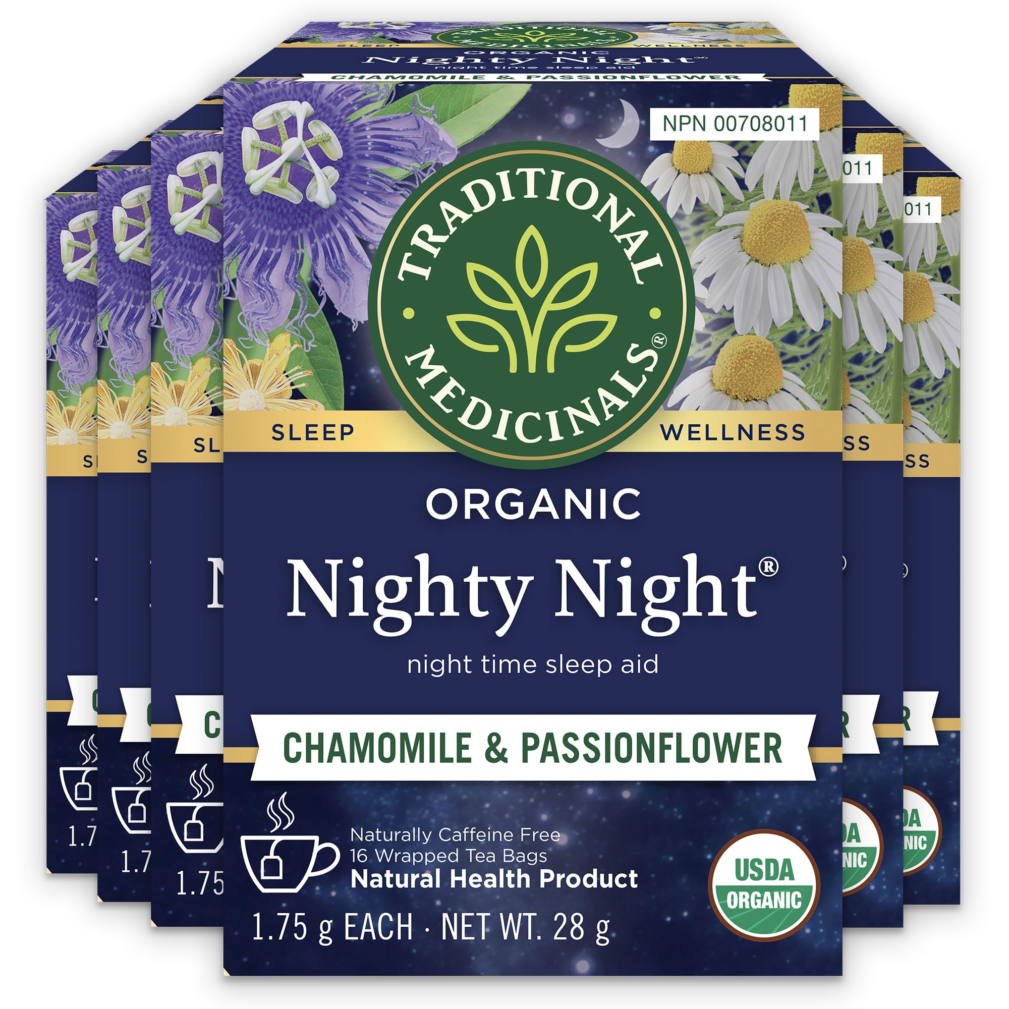 Traditional Medicinals - Organic Nighty Night Herbal Tea (Pack of 6 ...