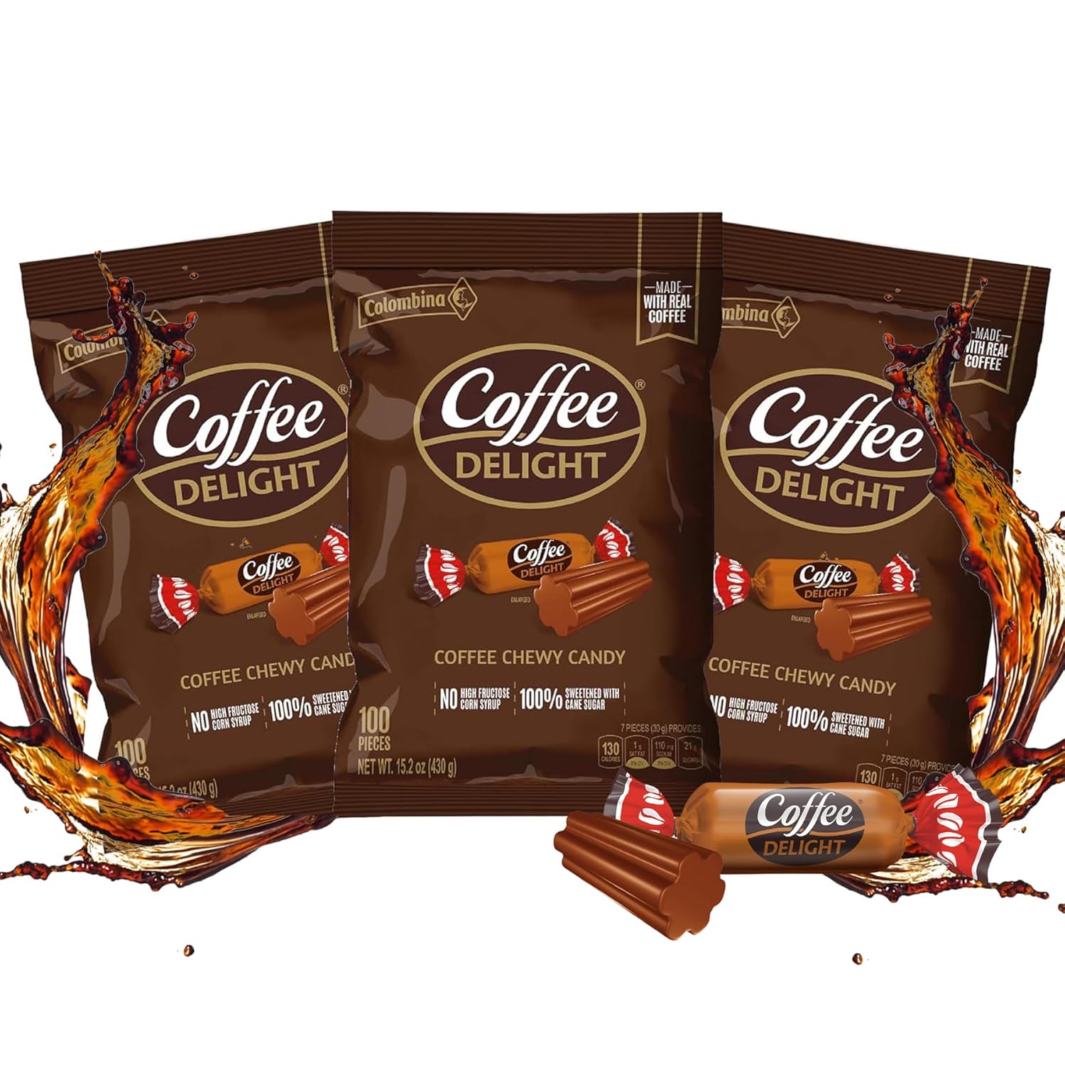 Amazon.com : Colombina Coffee Delight Chewy Candy, Gluten-Free Soft ...