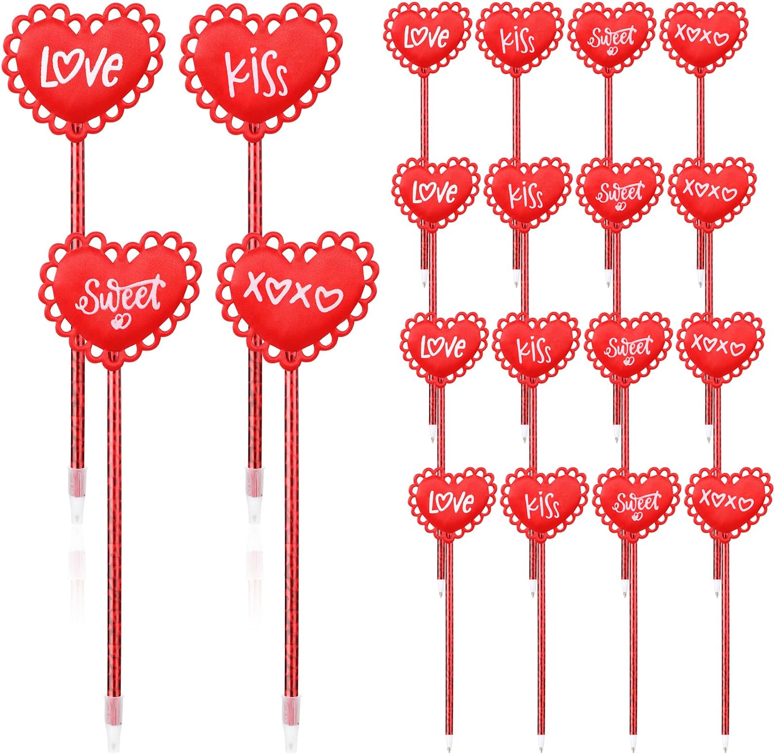 Amazon.com : 36 Pieces Valentine's Day Heart Shaped Pens Stationery ...