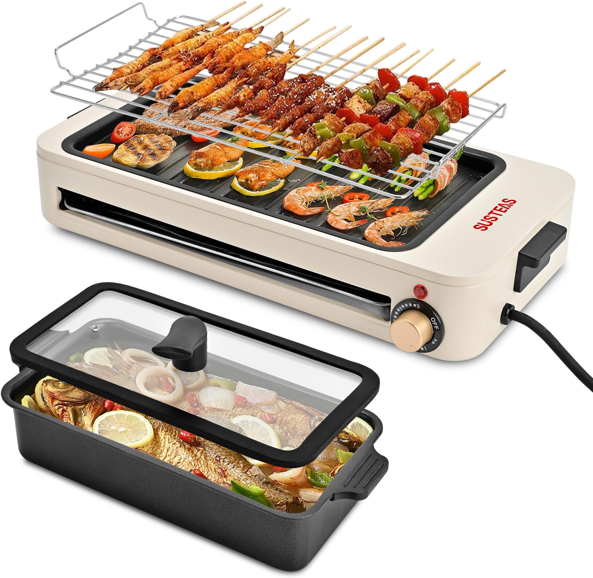 Amazon.com : Indoor Smokeless Electric Korean BBQ Grill - 1200W With ...