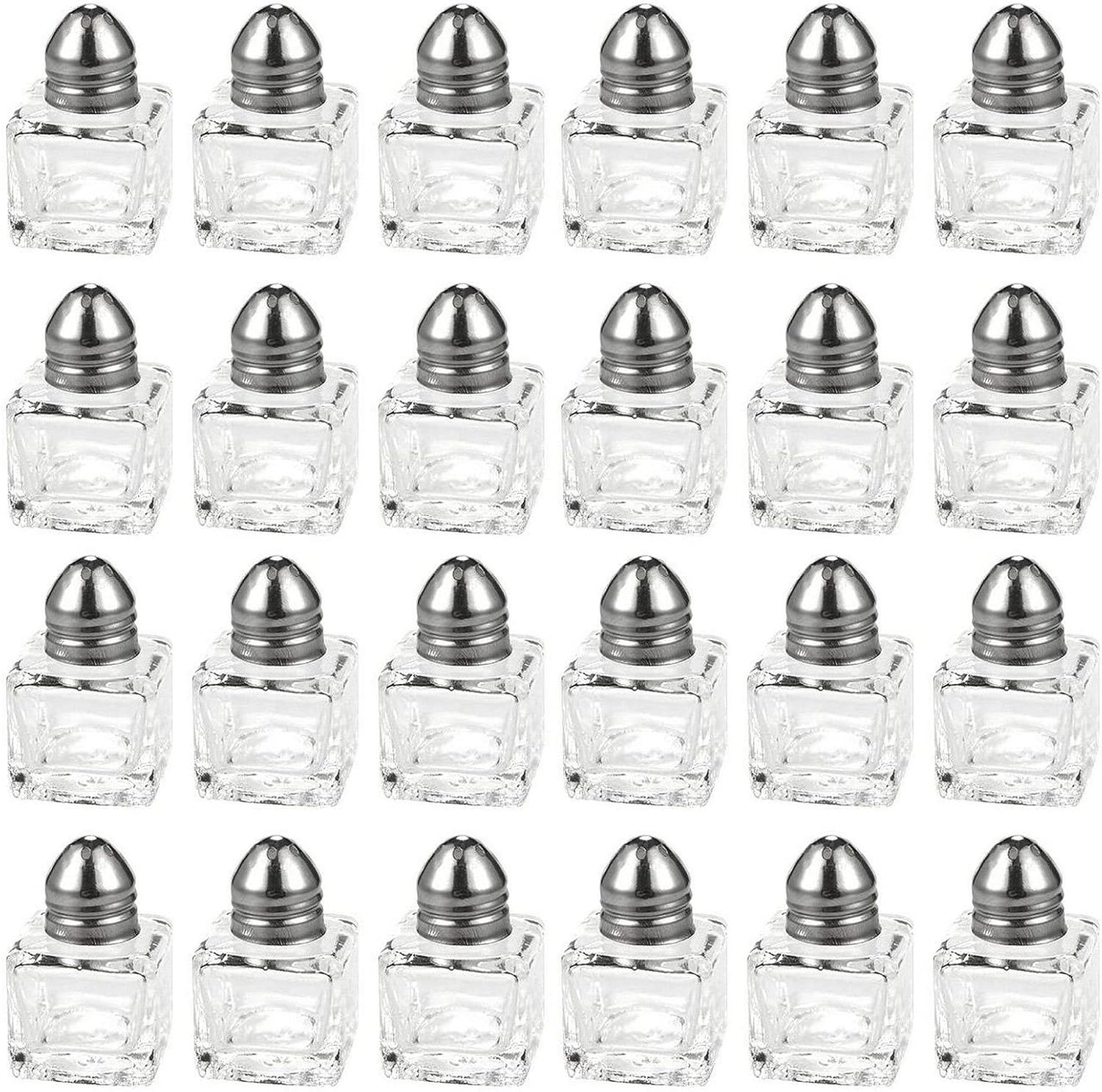 Salt and Pepper Shakers Set - 24-Piece Set - Glass Kitchenware, Mini ...