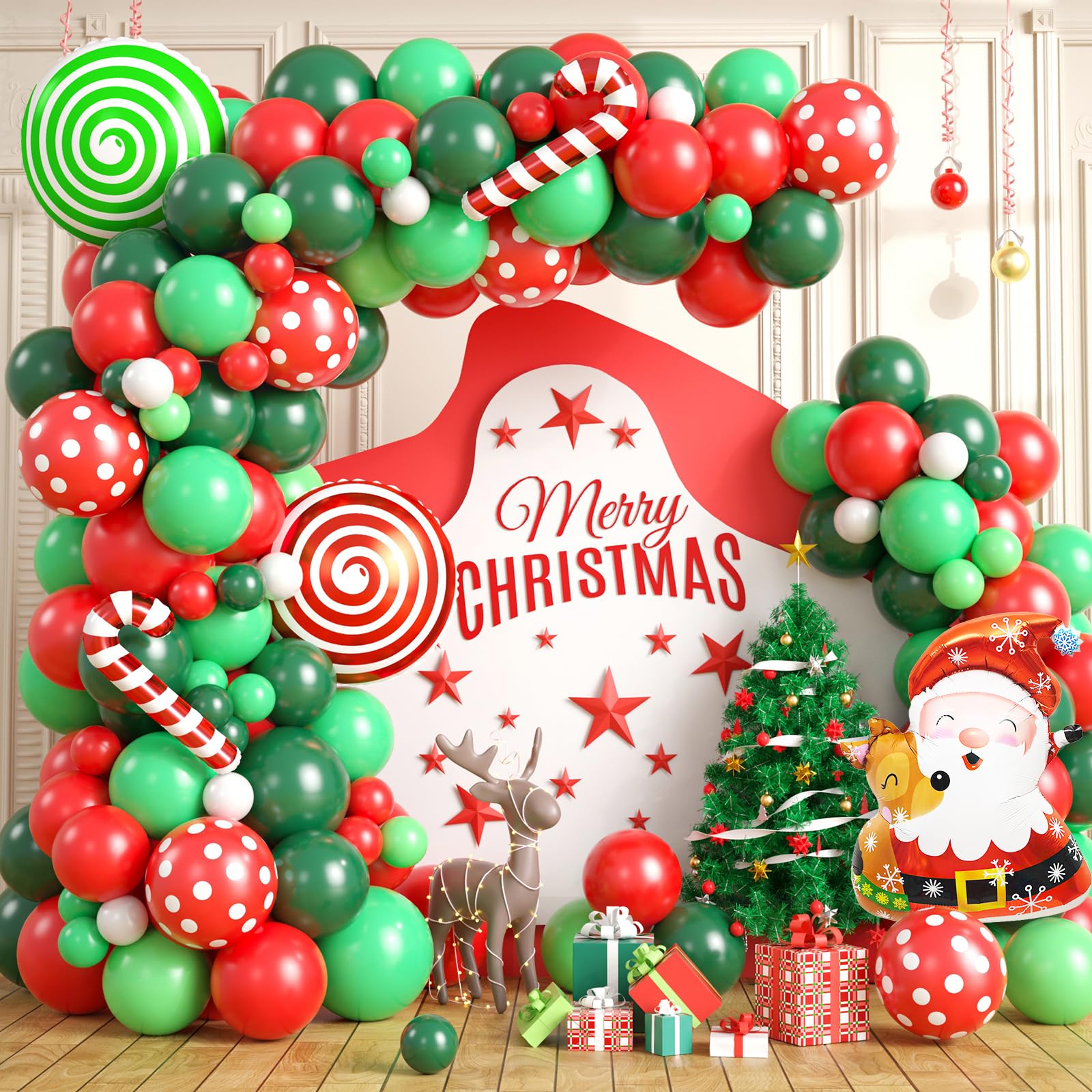 Amazon.com: FunHot Christmas Balloon Arch Kit, Christmas Garland Arch ...
