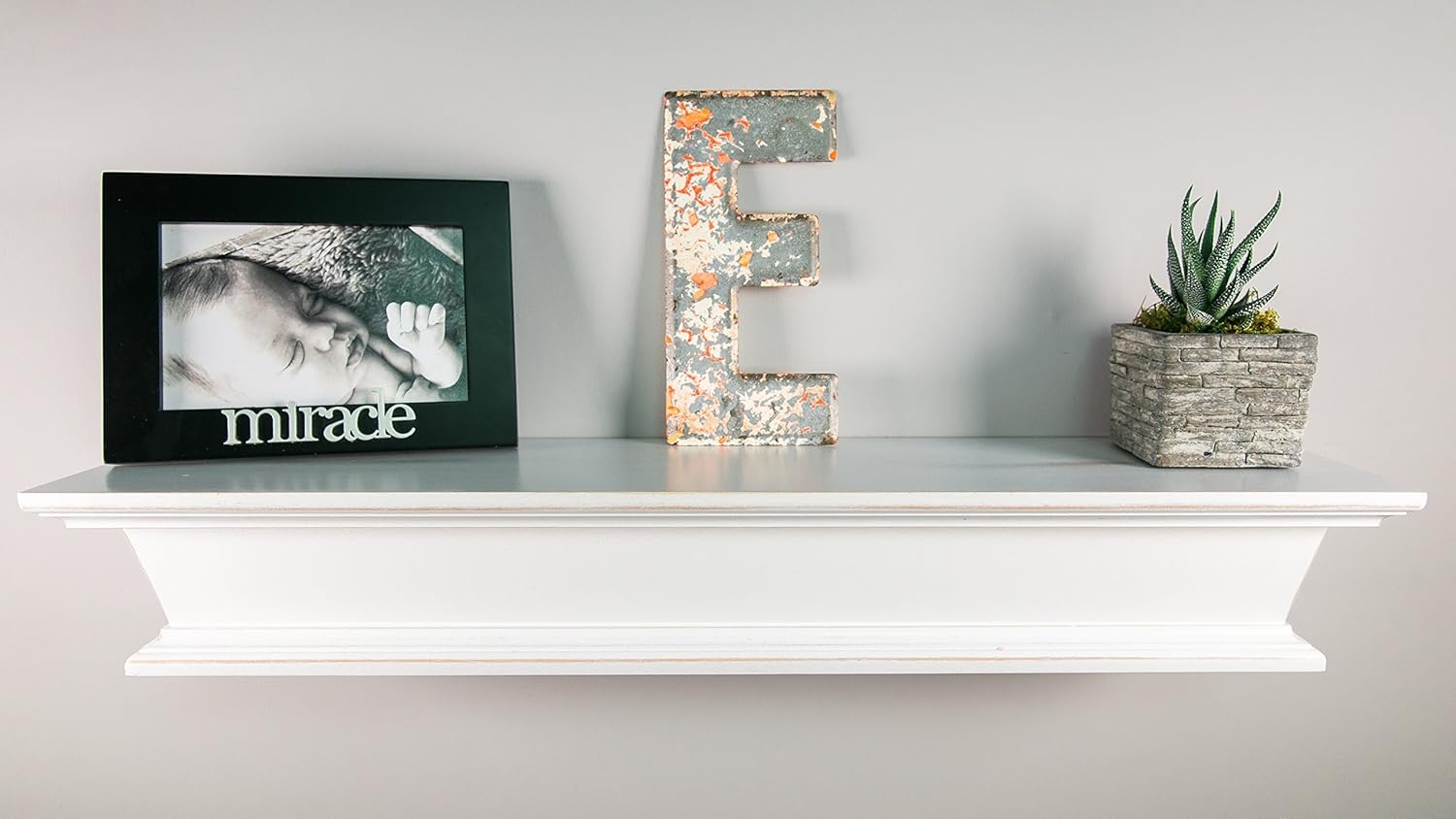 Amazon.com: White Distressed Featured Wood Shelf – 24" Long and 5" Deep ...