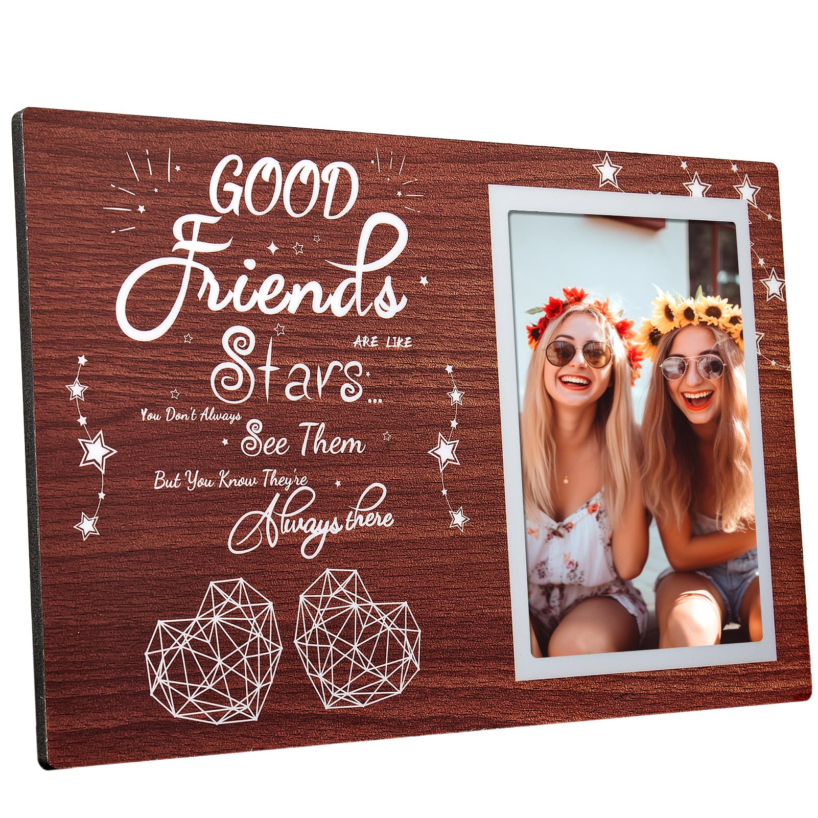 Friends Photo Frame Gifts for Her/He, 4x6 Inch Natural Wooden ...