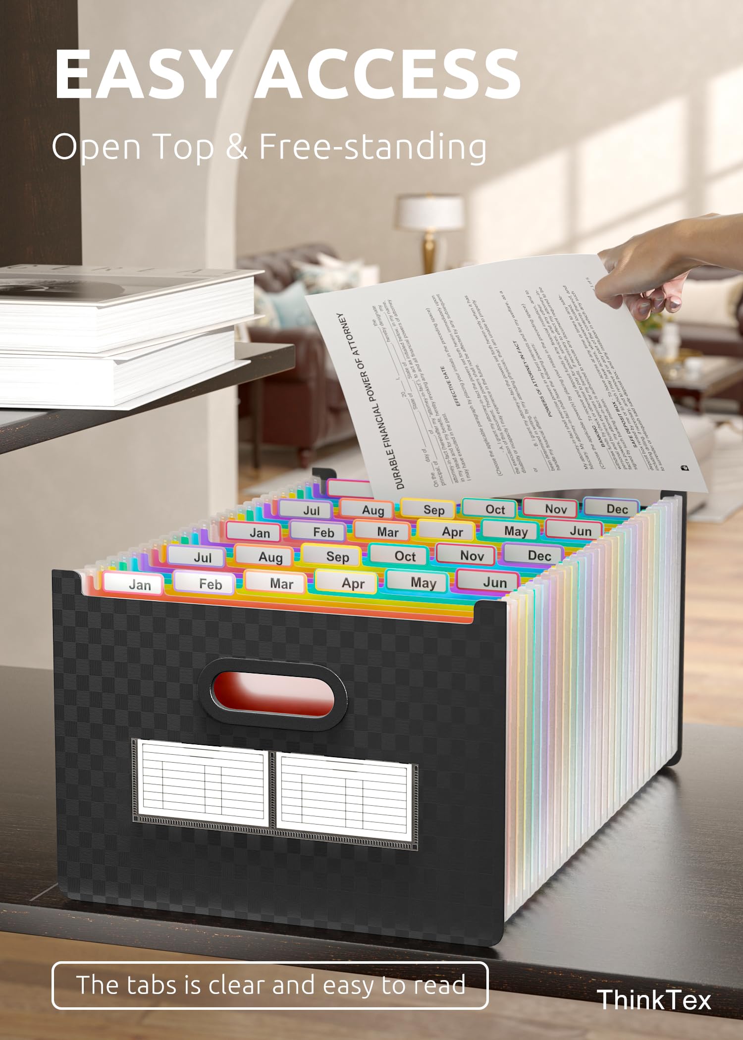 Snapklik.com : 26 Pockets Expanding File Folder, Upright & Open Top, A ...