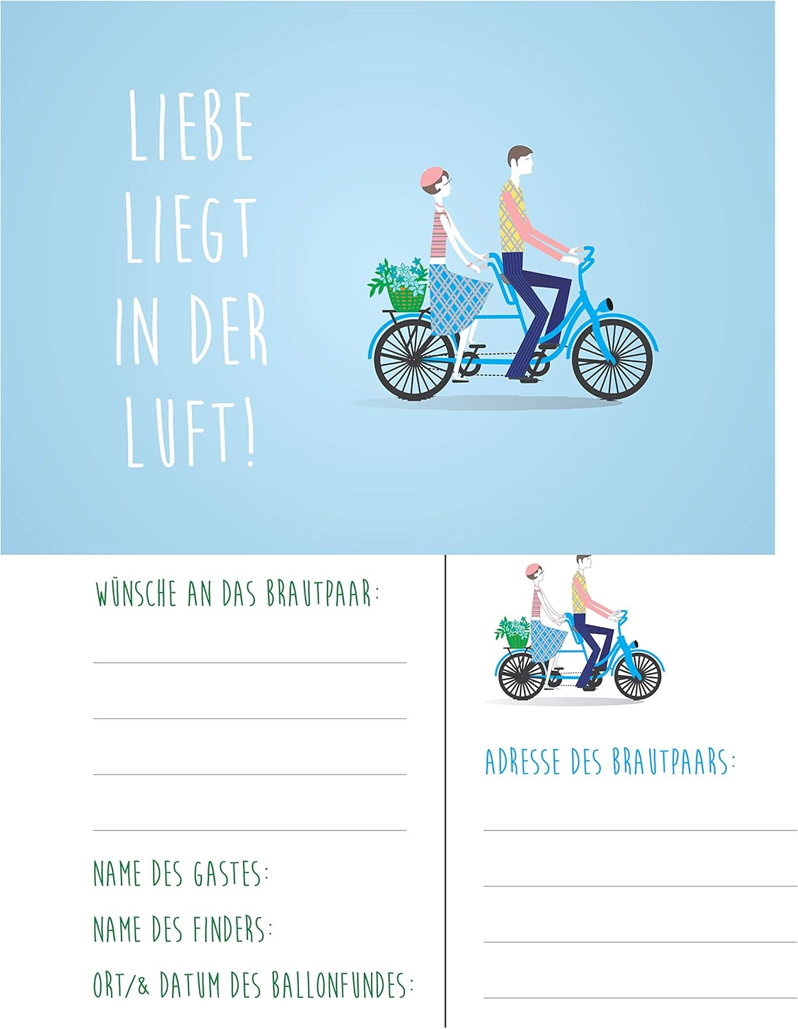 ALPHA-THERMOTEC 10 Ballonkarten, Ballonflugkarten Hochzeit ...