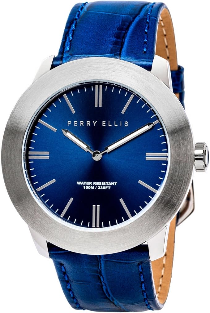 Perry Ellis Slim Line Men 46mm Quartz Watch 03001-01 : Amazon.co.uk ...