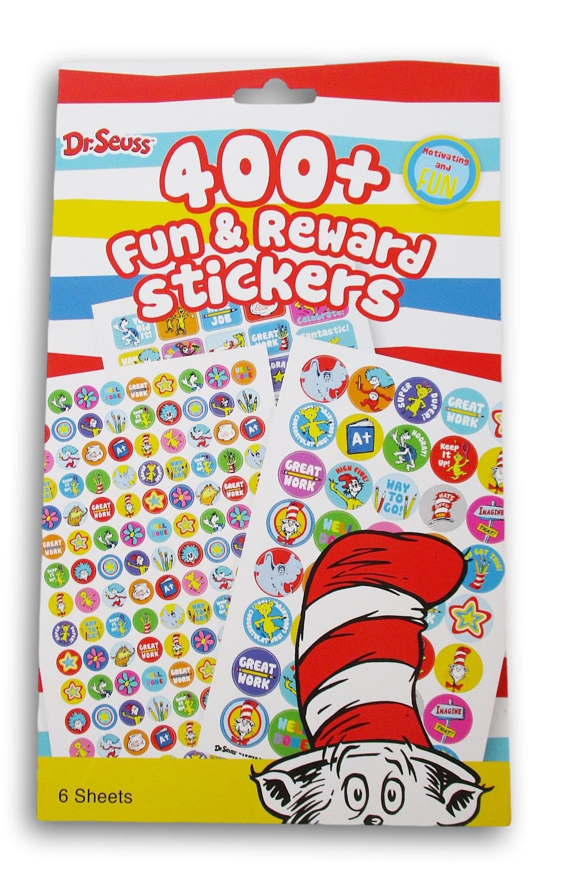 Amazon.com: Dr. Seuss Fun and Reward Sticker Pad - Includes 6 Sheets ...