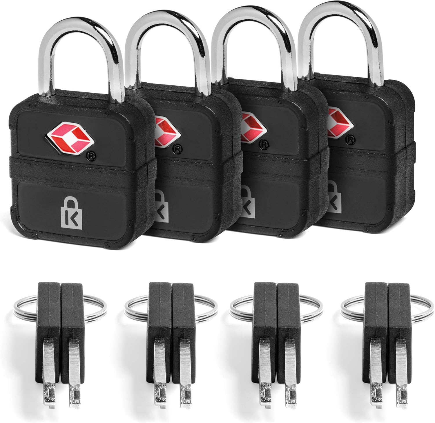 Amazon.com: Kensington TSA Approved Keyed Luggage Lock — 4-Pack ...