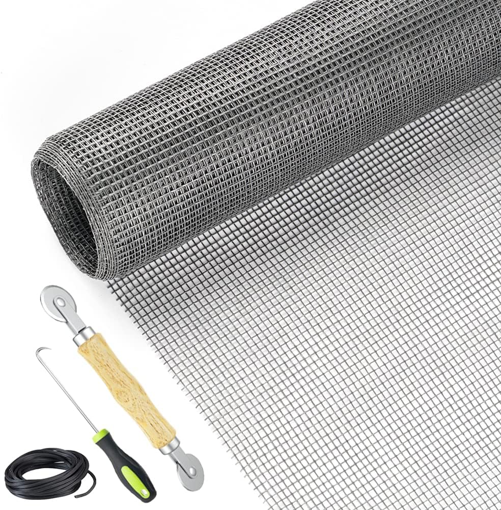 Screen Repair Kit Easy DIY Project 59" x 106" Fiberglass Screen Mesh ...