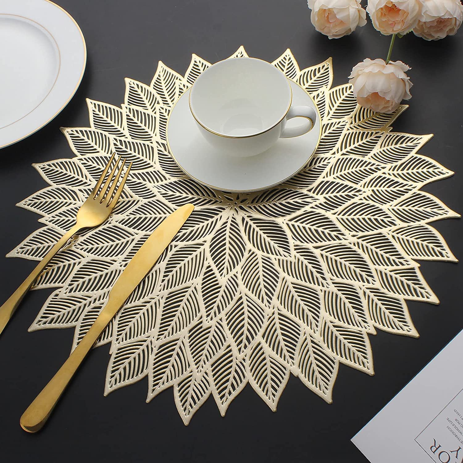 Buy HomeCloud Table mat Round Shape| Table mat Round | Cutwork Design ...