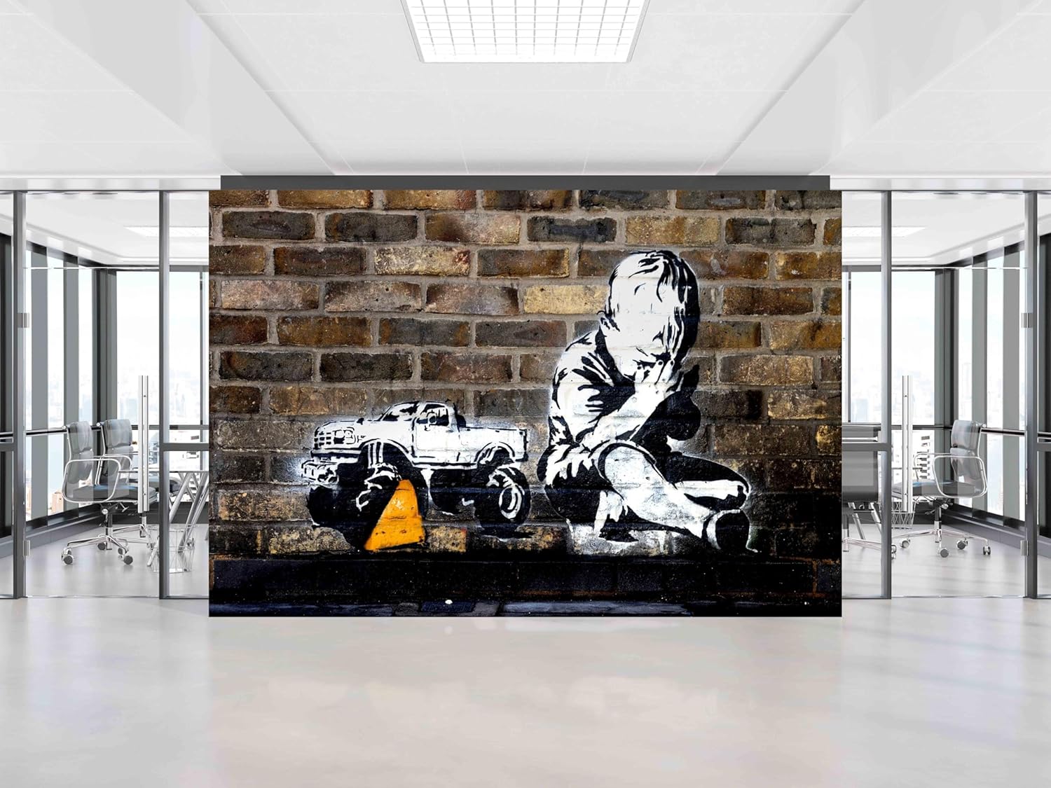kayra export Modern Wall Paper, Street Wall Paper, Banksy Praying Boy ...