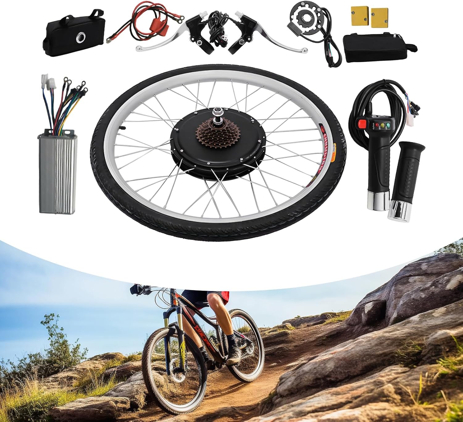 Amazon.com : 48V 1000W 28" Electric Bicycle Rear Wheel Hub Motor E-Bike ...
