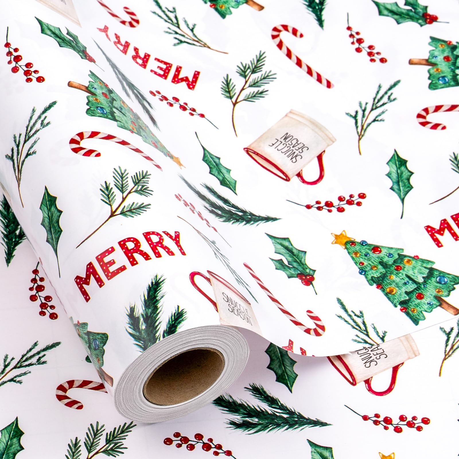 Amazon.com: Flyhill Christmas Wrapping Paper Roll-17 Inch X 33 Feet-46 ...