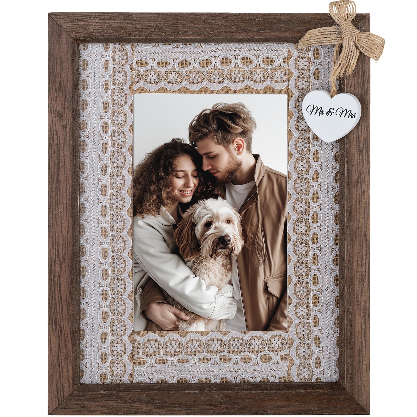 Amazon.com - Inweder Picture Frame Wedding Photo Frames: Mr&Mrs Heart ...
