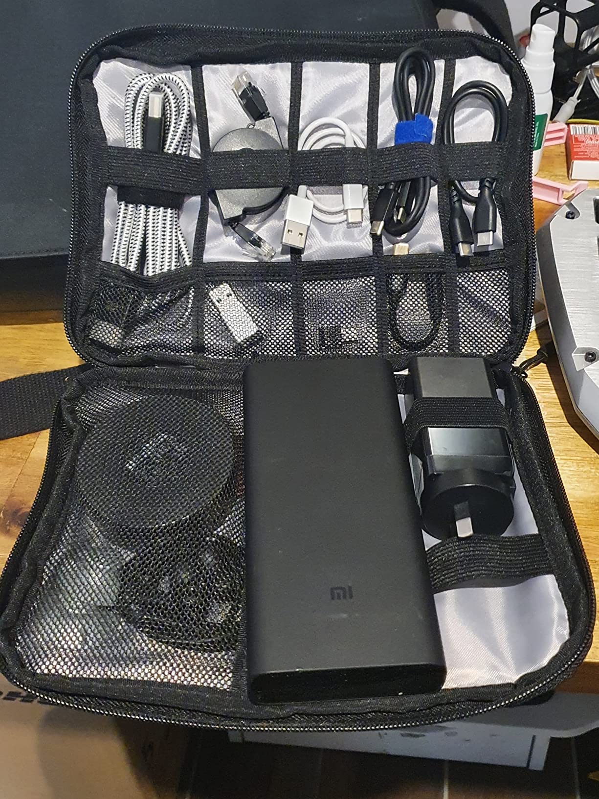 Travel Cable Organiser Bag,T Tersely Travel Gadget Cables Electronics ...