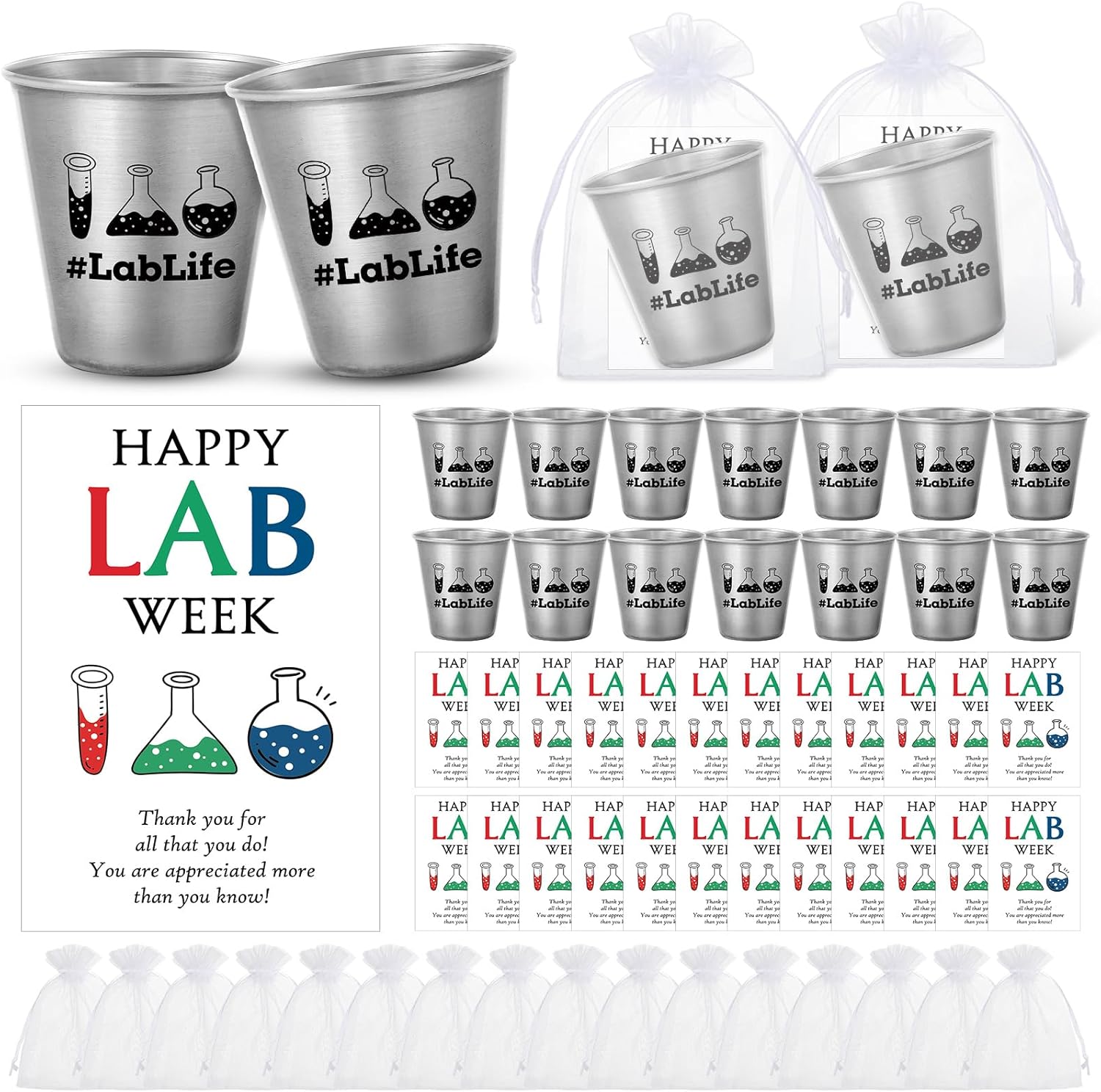 Amazon.com | Roshtia 20 Sets Lab Week 2025 Gifts Bulk Lab Life Shot ...