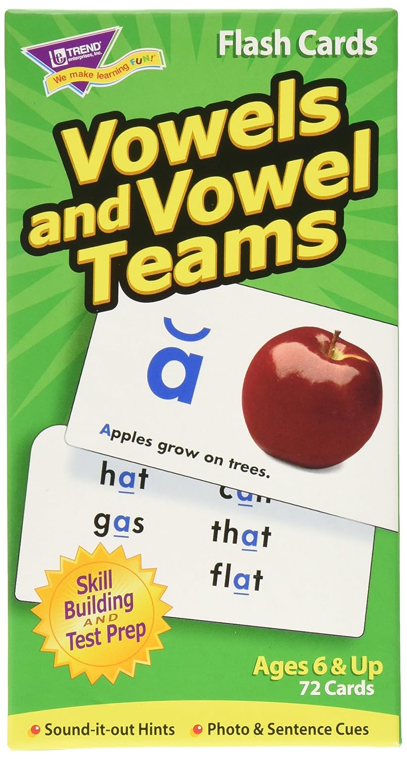 Amazon.com: Trend Enterprises T53008 Vowels and Vowel Teams Flash Cards ...