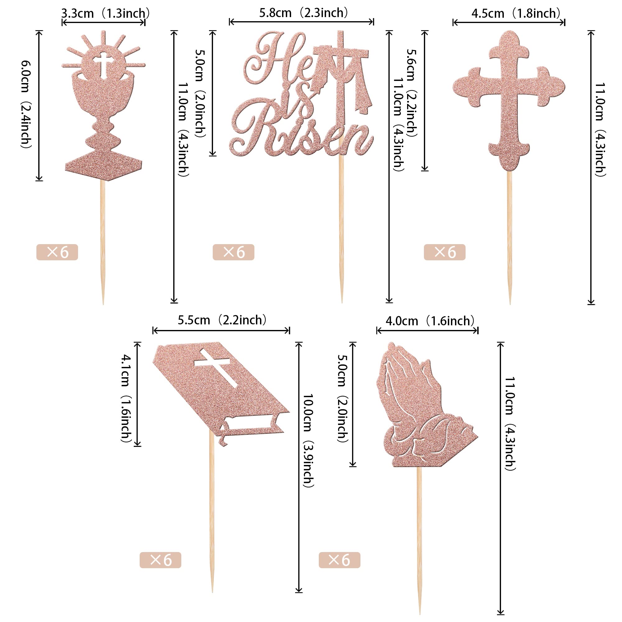 Snapklik.com : 30 PCS Jesus Easter Cupcake Toppers Glitter Religious ...
