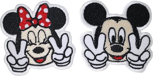 Amazon.com: Liomon 2 Pcs Mickey and Minnie Iron On Patches Embroidered Iron On Patch for ...