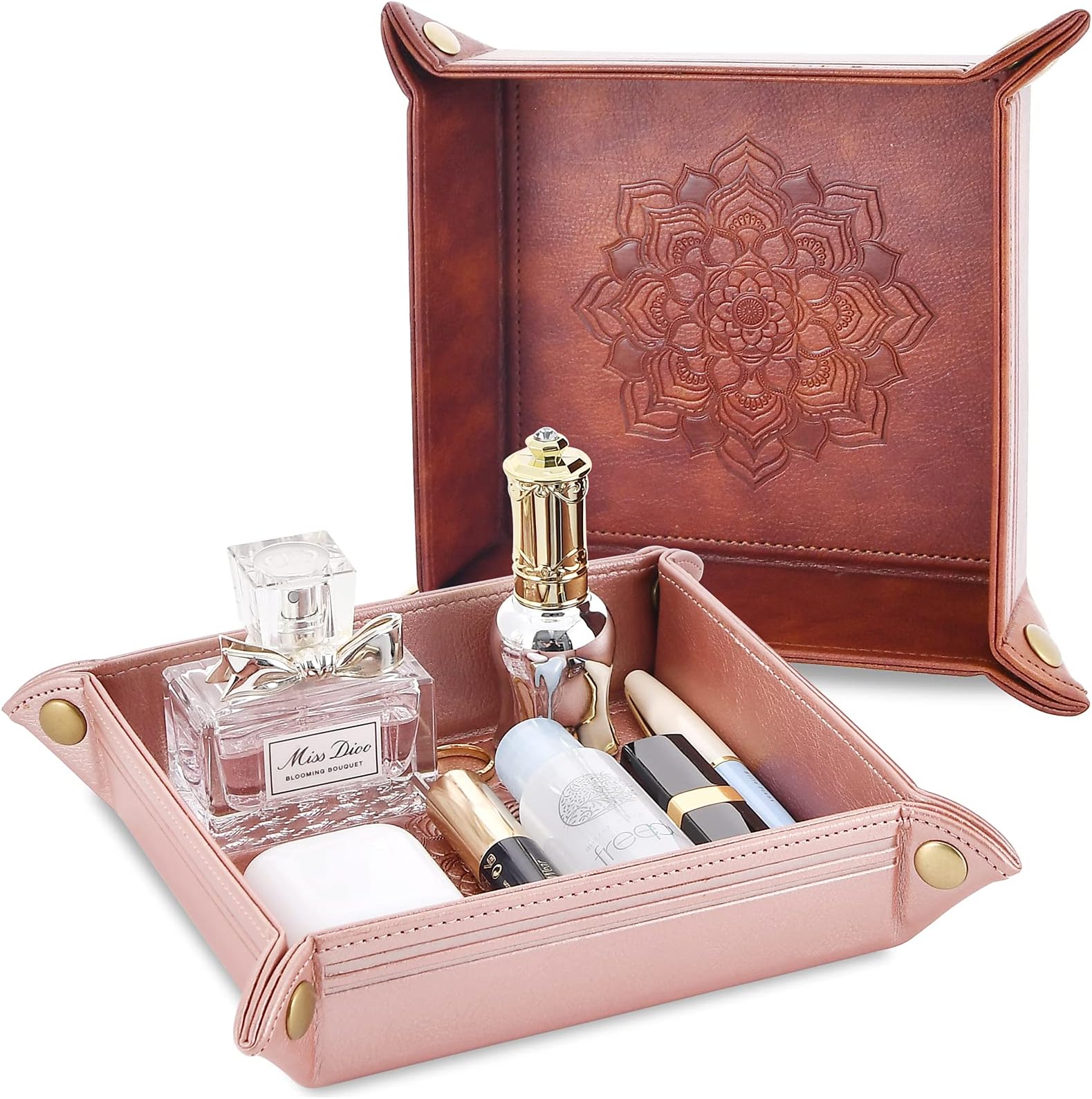 Amazon.com: Large Size 2 Pack Valet Tray, PU Leather Valet Tray Can Be ...