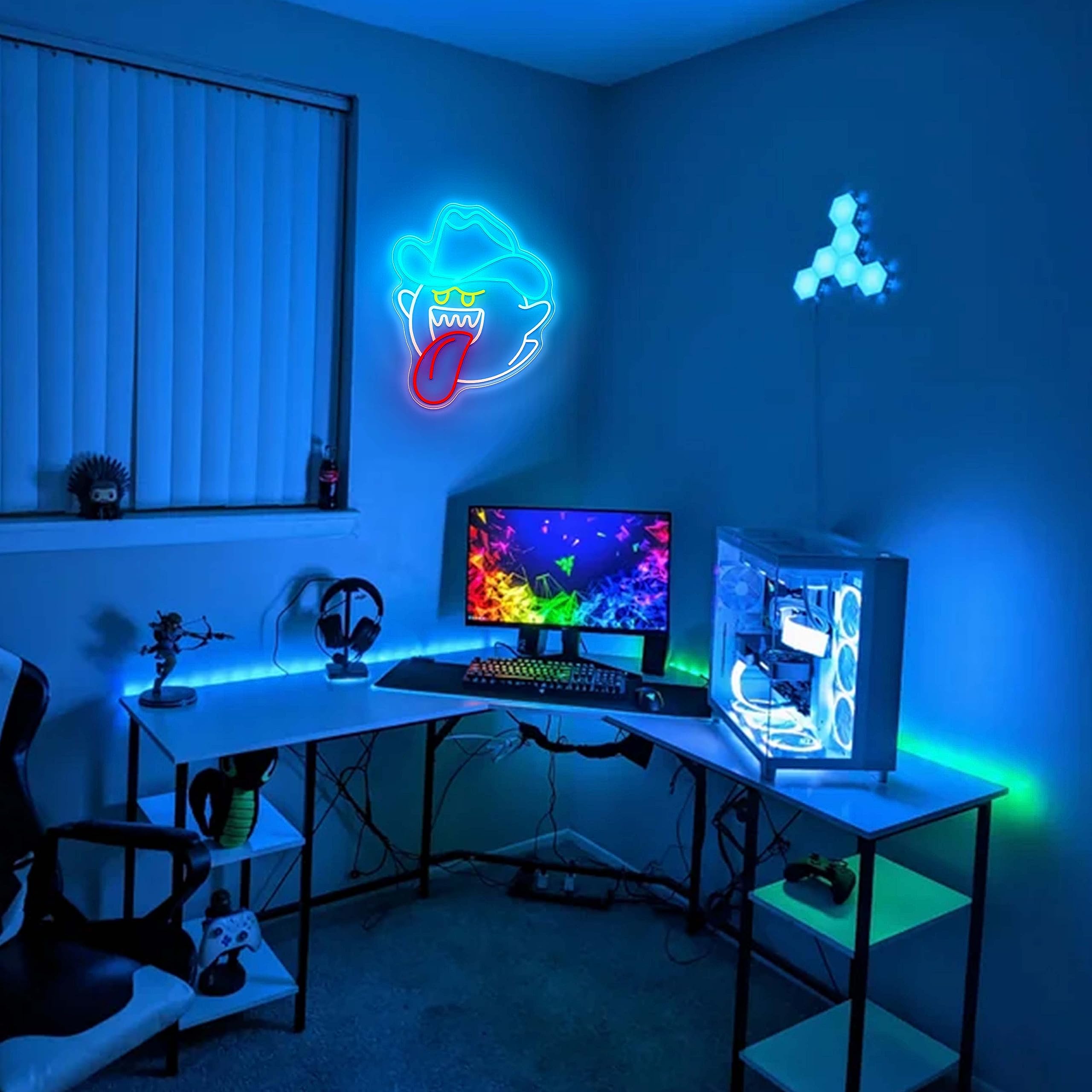 Snapklik.com : Cowboy King Boo Neon Sign Mario Lamp Acrylic Sign For ...