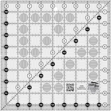 Amazon.com: Creative Grids Quilt Ruler 9-1/2in x 9-1/2in Square – CGR9 ...
