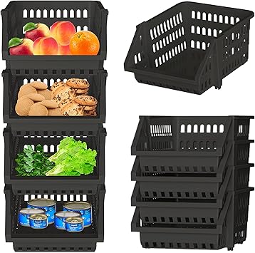 Amazon.com - Skywin TidyFriend Small Plastic Stackable Storage Bins for ...