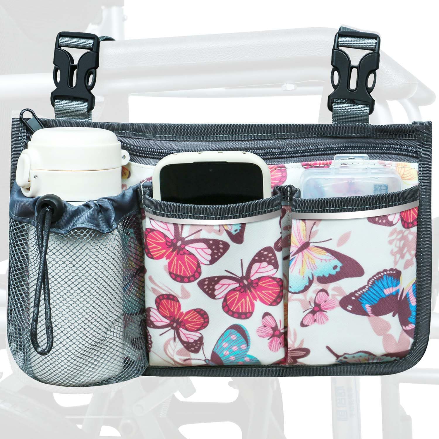 Amazon.com: ZHCHG Wheelchair Side Bag with Cup Holder, Wheelchair ...