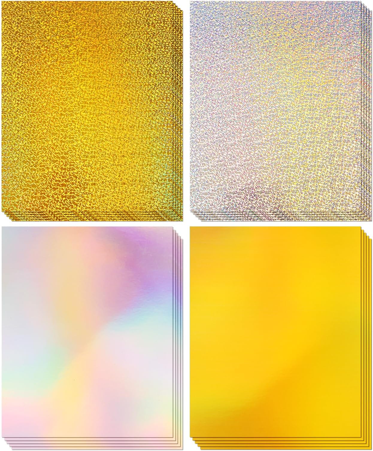 Amazon.com : Kosiz 100 Sheets Metallic Holographic Card Stock Shiny ...