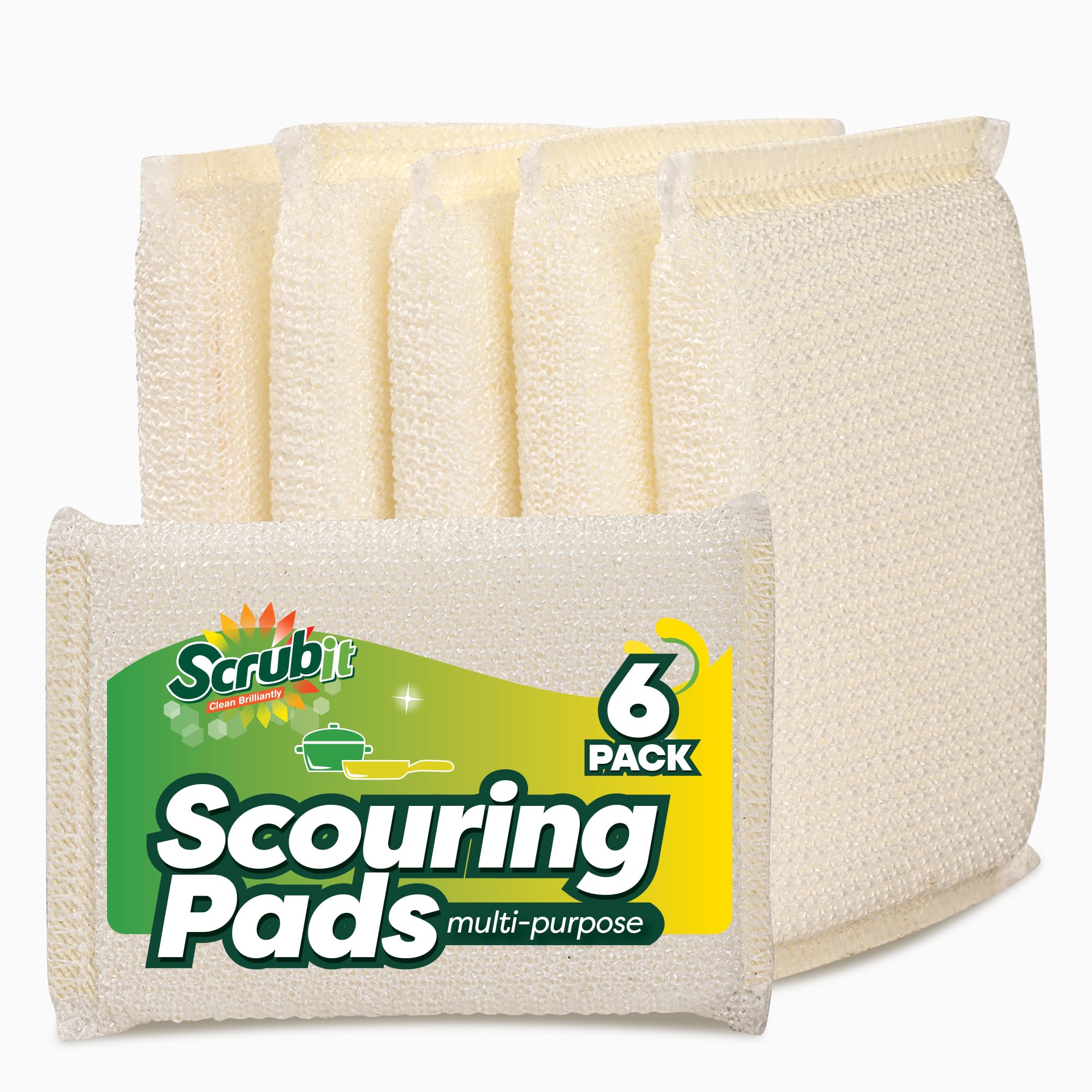 Amazon.com: 6 Scrub Sponges Kitchen by SCRUBIT, Multi-Purpose Scouring ...