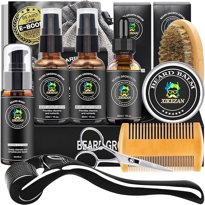 Amazon.com : XIKEZAN Beard Kit,Beard Grooming Care Kit w/Beard Wash,2 ...