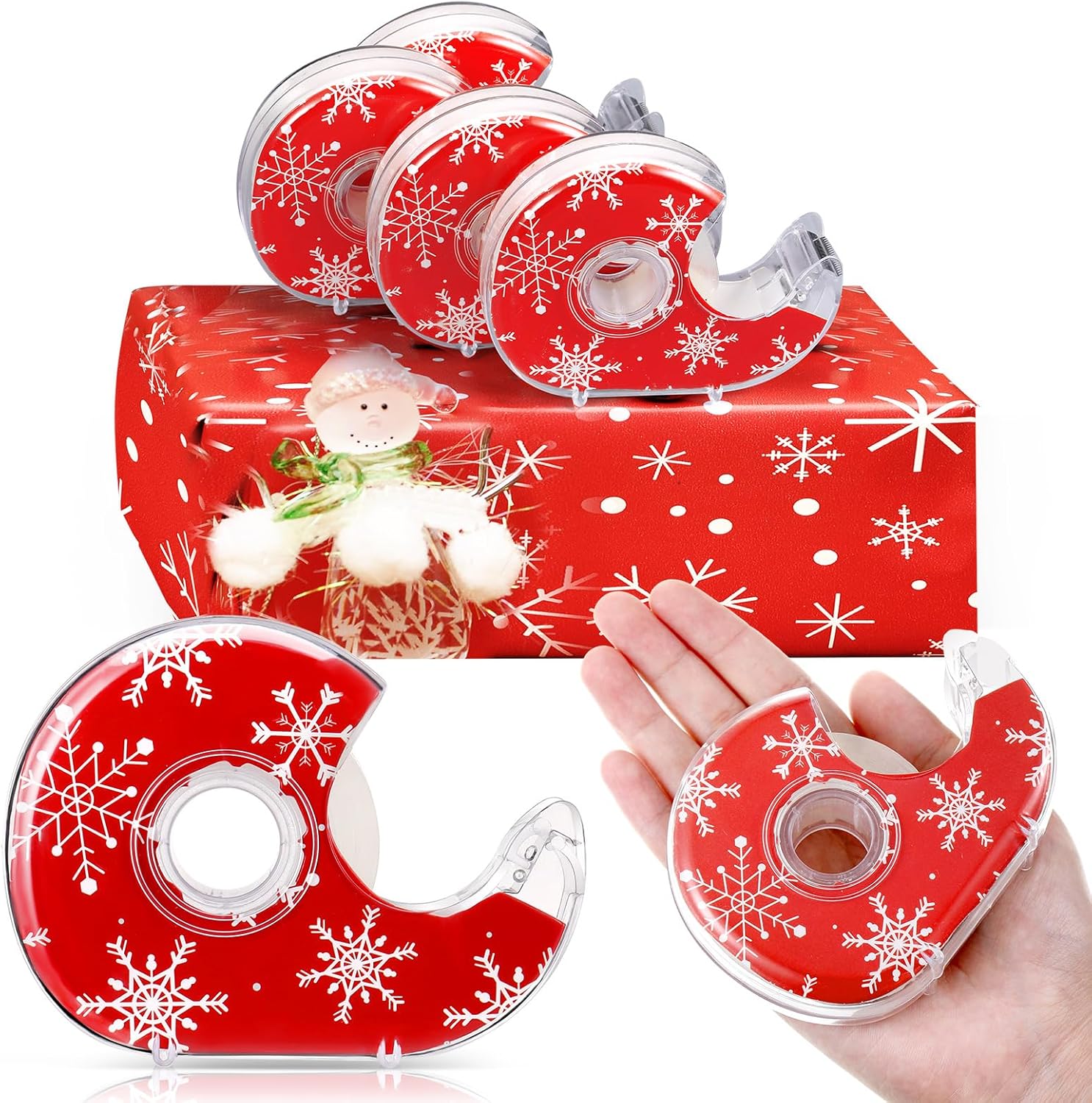 Amazon.com : Watersay 12 Rolls Christmas Snowflake Gift Wrapping Tape 0 ...