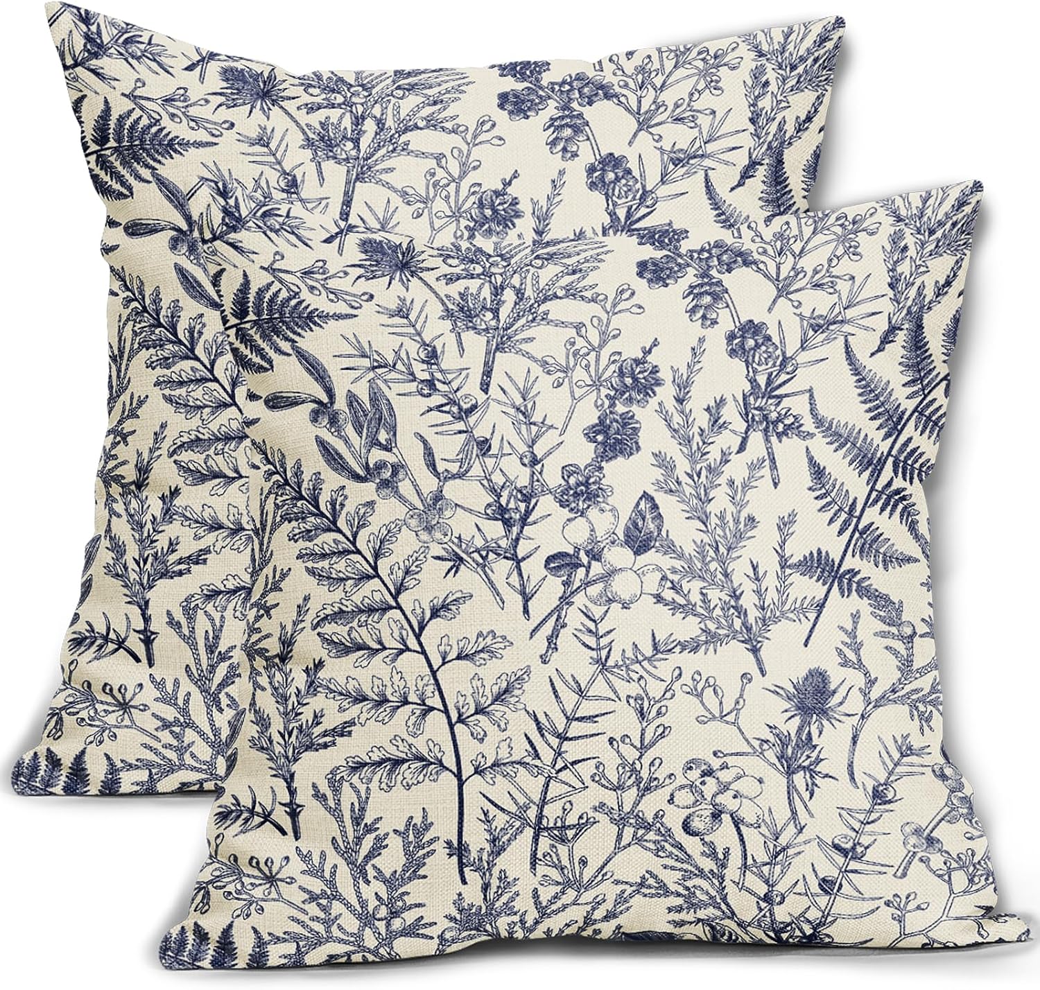 Amazon.com: sorfbliss Navy Blue Floral Pillow Covers 18x18 Set of 2 ...