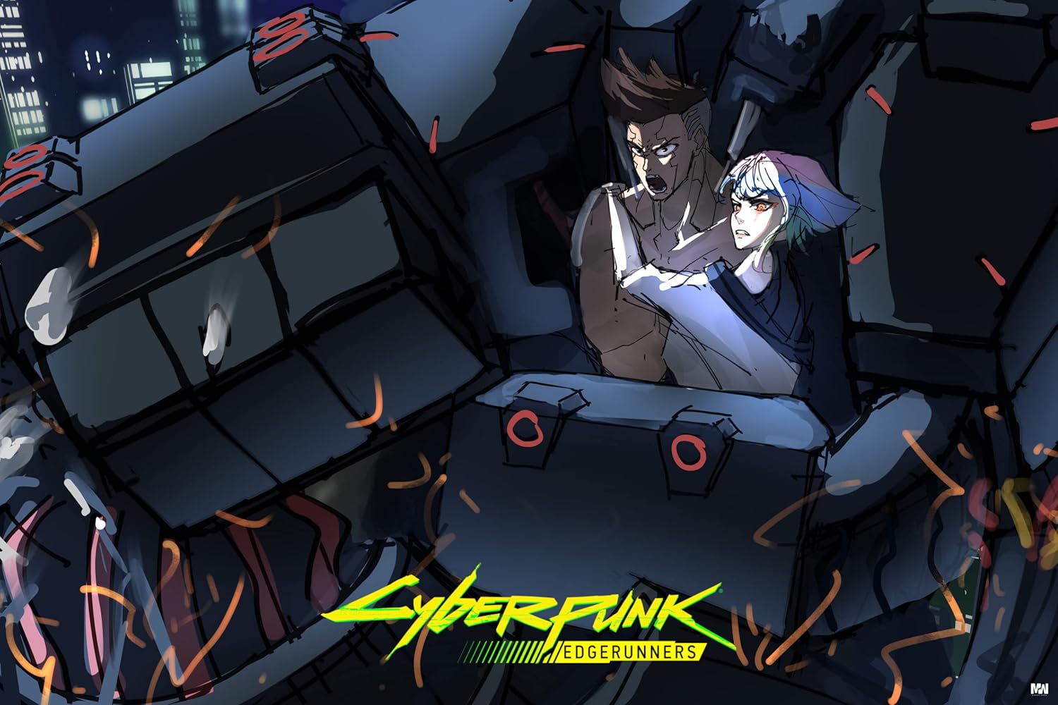 Midnight Works Cyberpunk Edgerunners Lucy and David Poster 18 x 12 inch ...