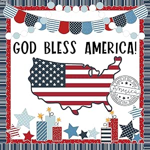 Amazon.com: Whaline 82Pcs Patriotic Bulletin Board Decorations Kit 4th ...