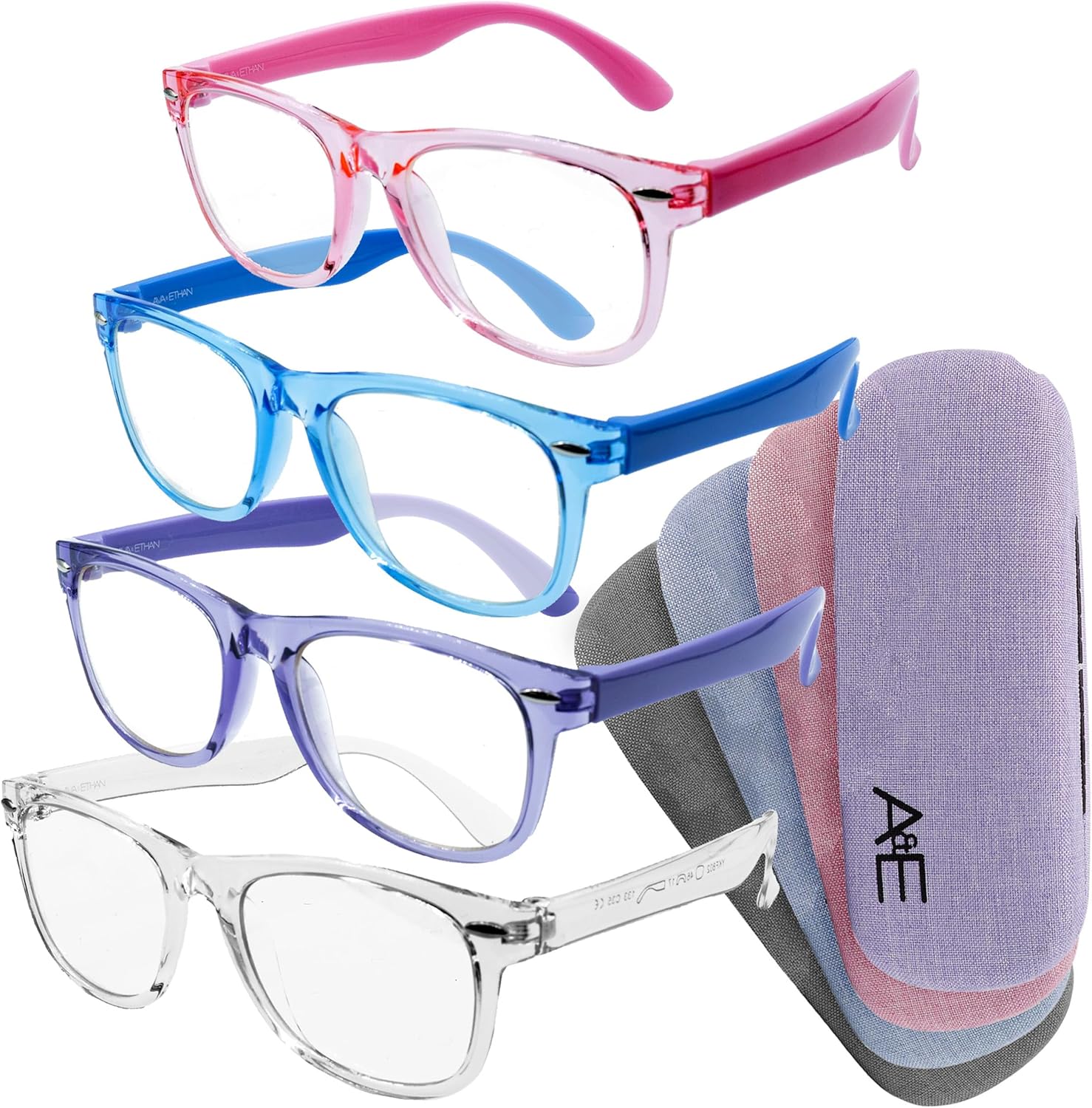 Amazon.com: GALVANOX Gafas de luz azul para niños (paquete de 4) con ...