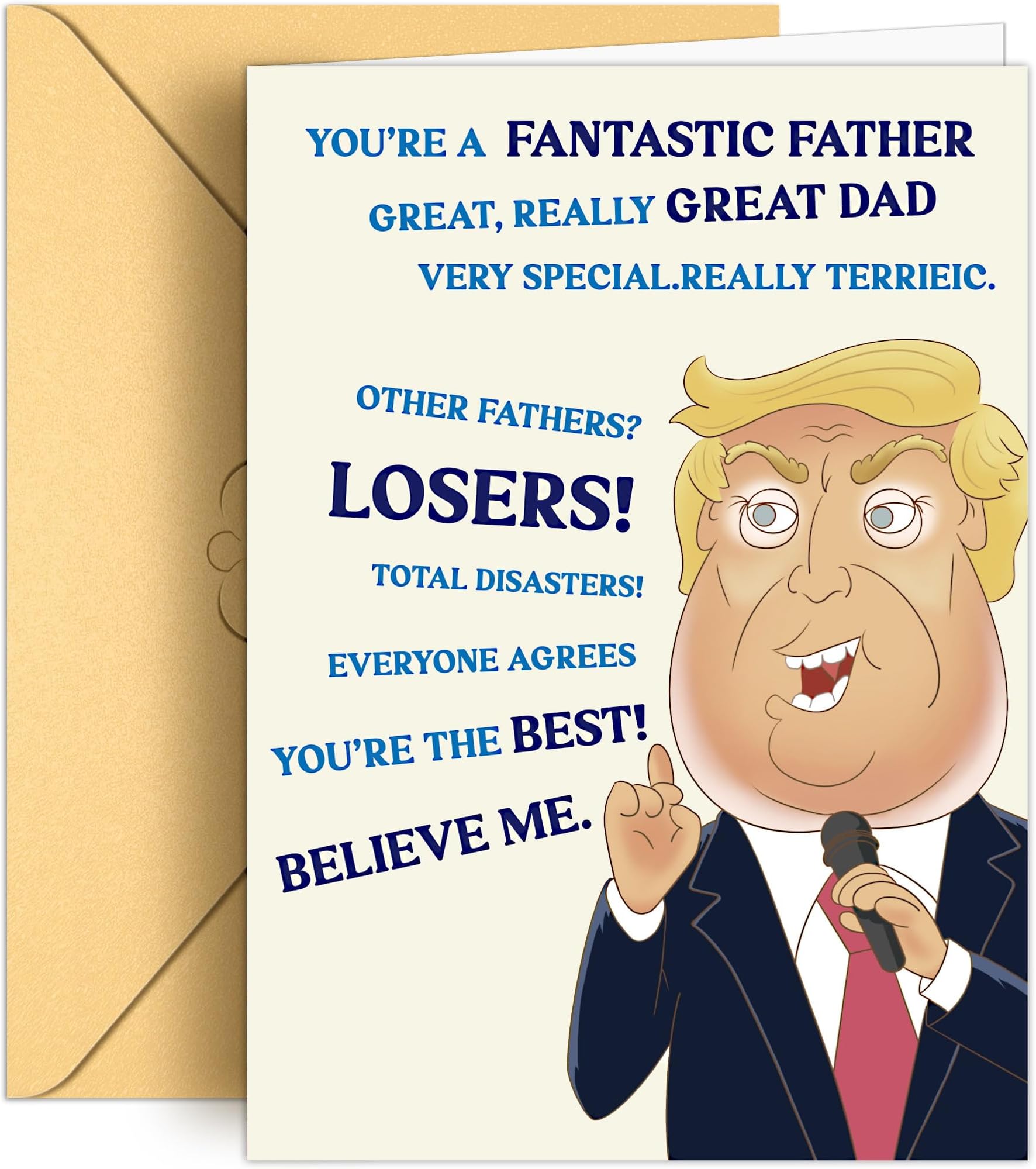 Amazon.com : Hiappt Trump Fathers Day Card - Fantastic Father Great Dad ...