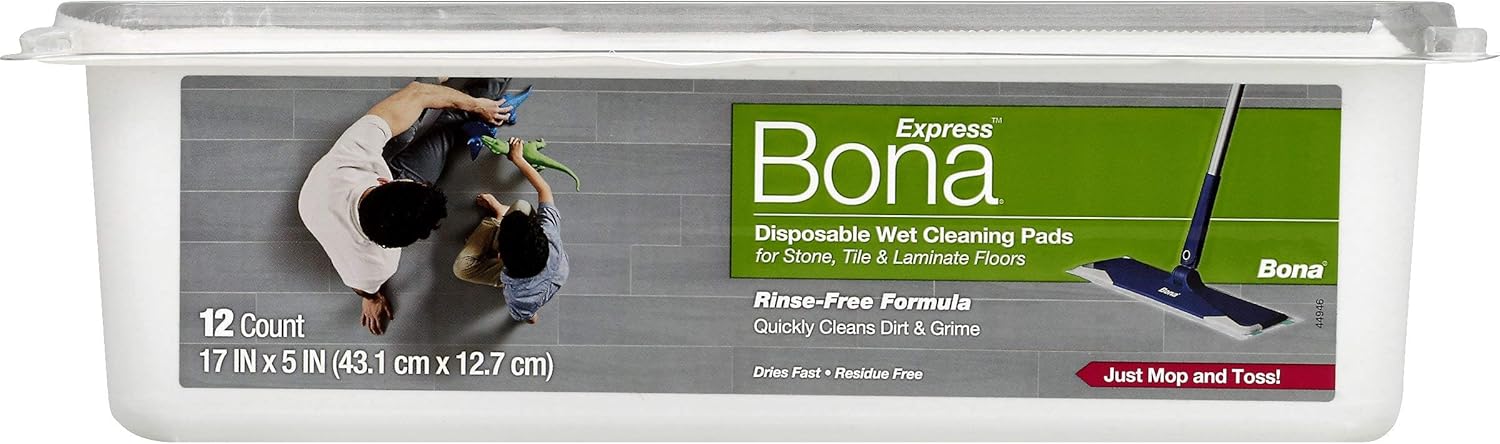 BONA KEMI Stone, Tile and Laminate Floors Disposable Wet Cleaning Pads ...