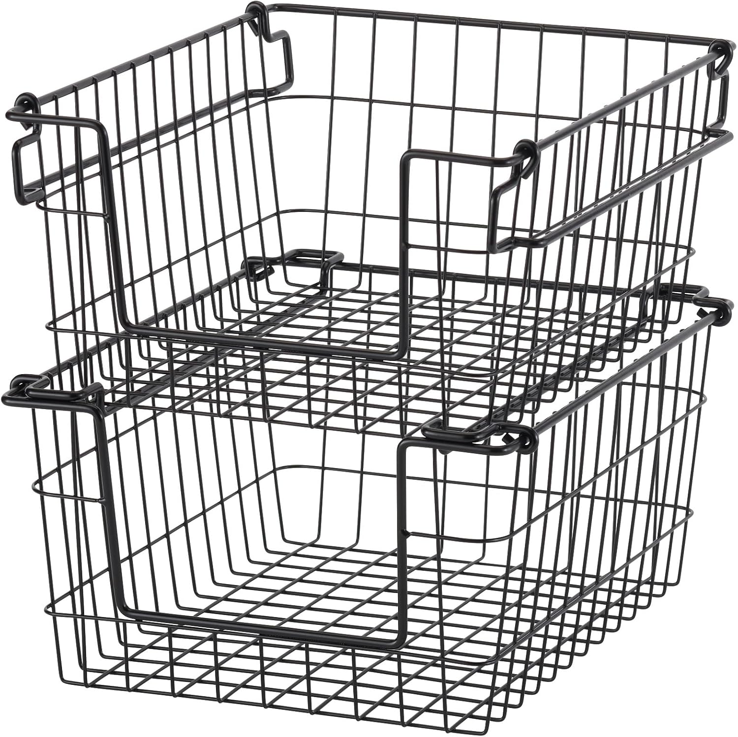 Amazon.com - TRINITY 2-Pack Stackable Metal Wire Storage Baskets With ...