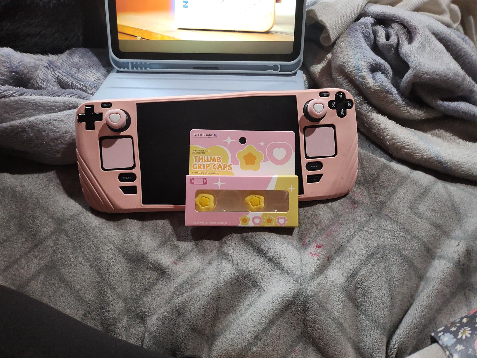 Amazon.com: GeekShare Silicone Steam Deck Thumb Grip Caps, Cute Star and Heart Shaped Joystick ...