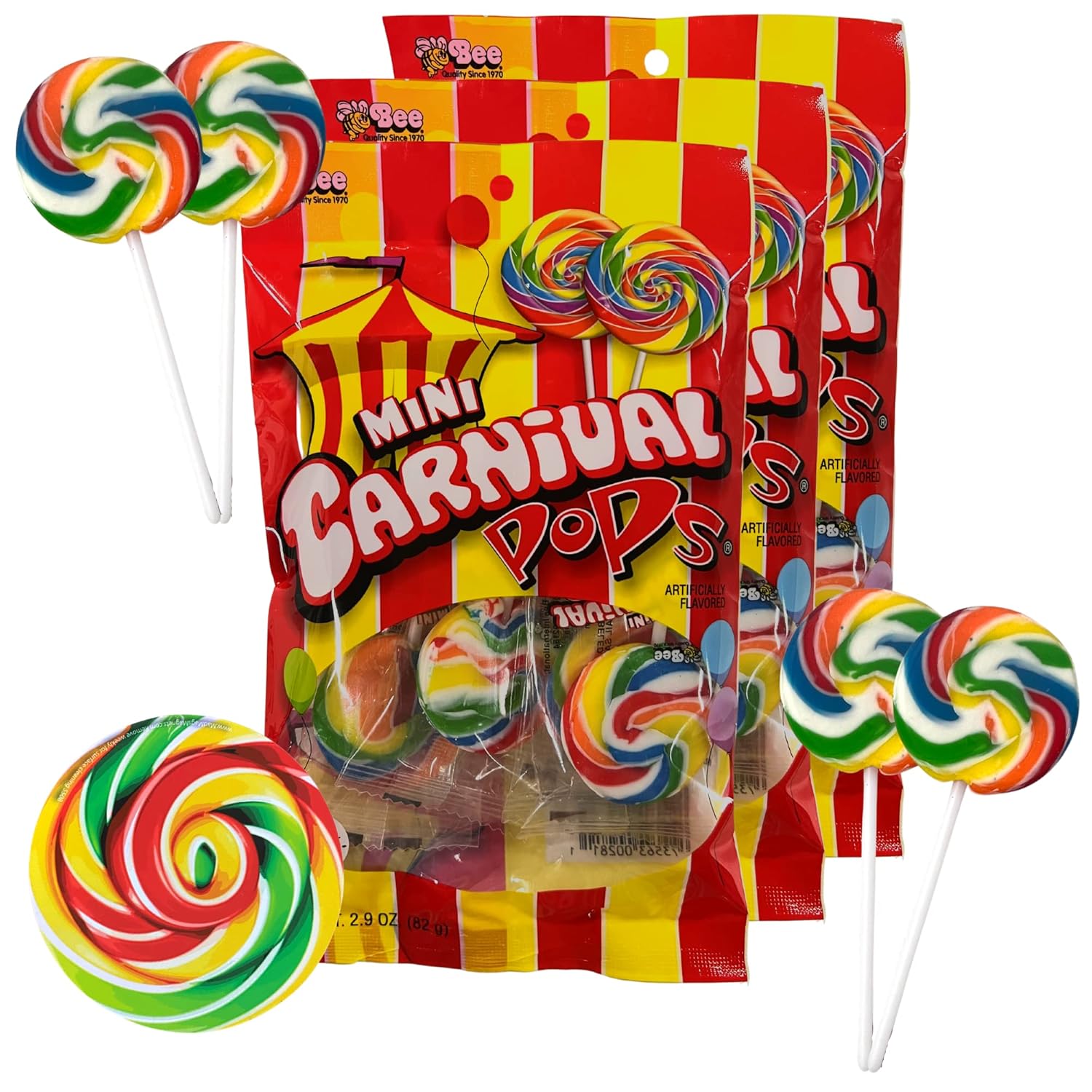 Amazon.com : Mini Carnival Lollipop Packs, Shareable Individually ...