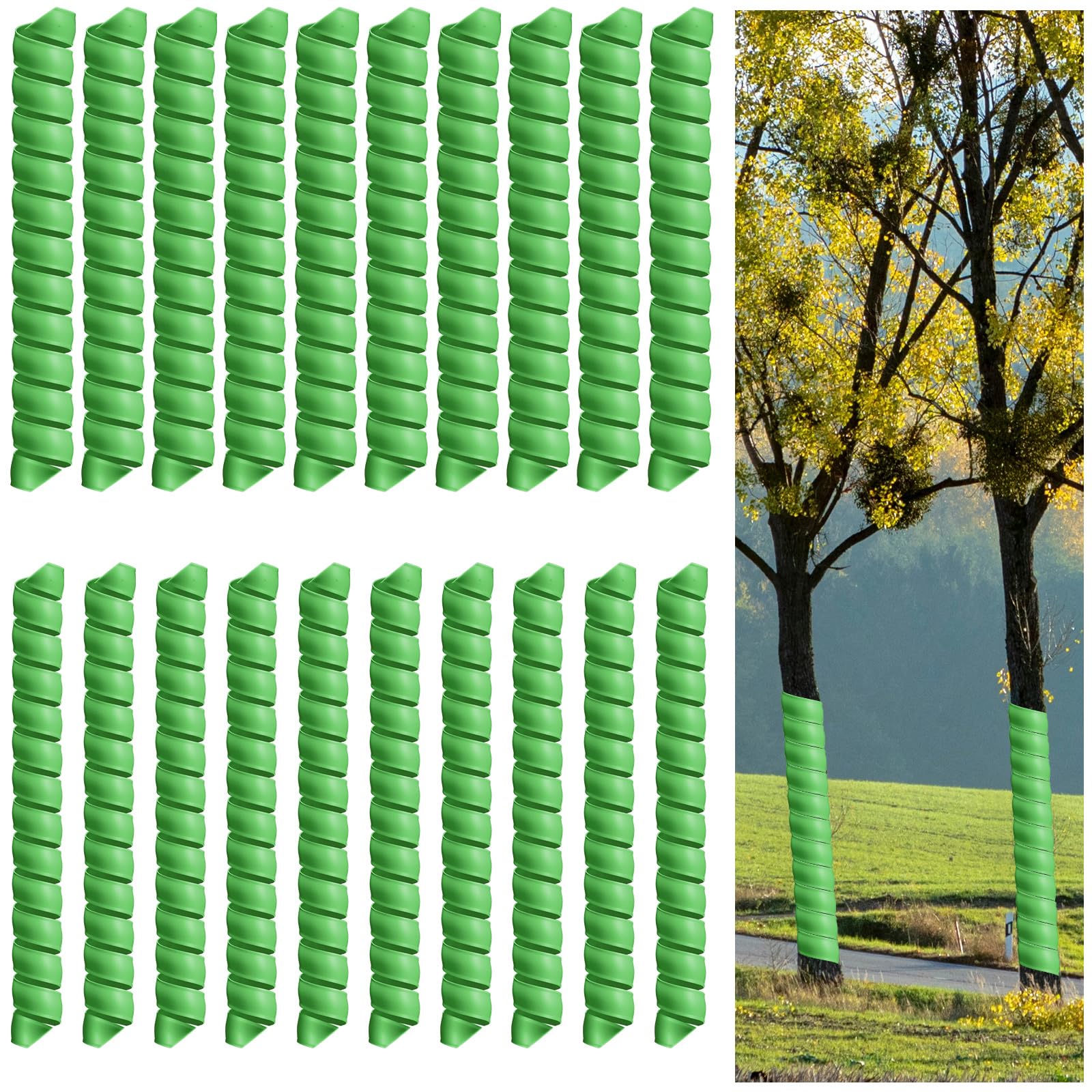 Snapklik.com : Wesiti 20 Pcs Tree Wraps Plastic Spiral Trunk Wrap Bark ...